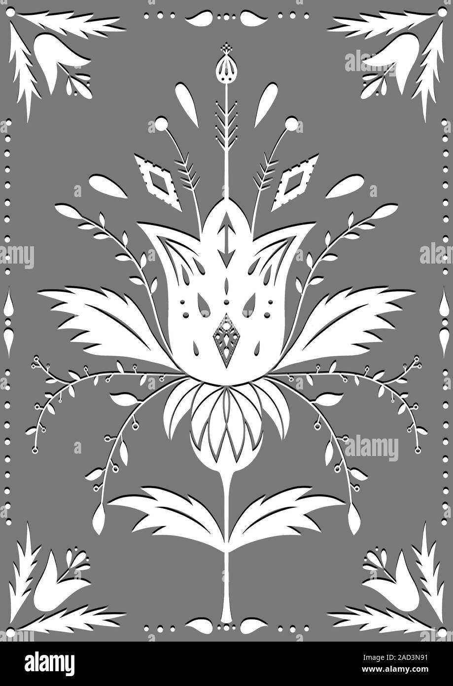 Polish folk art pattern Black and White Stock Photos & Images - Alamy