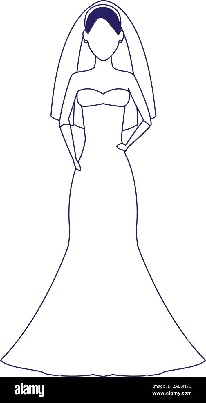avatar bride with beautiful dress, flat design Stock Vector Image & Art ...