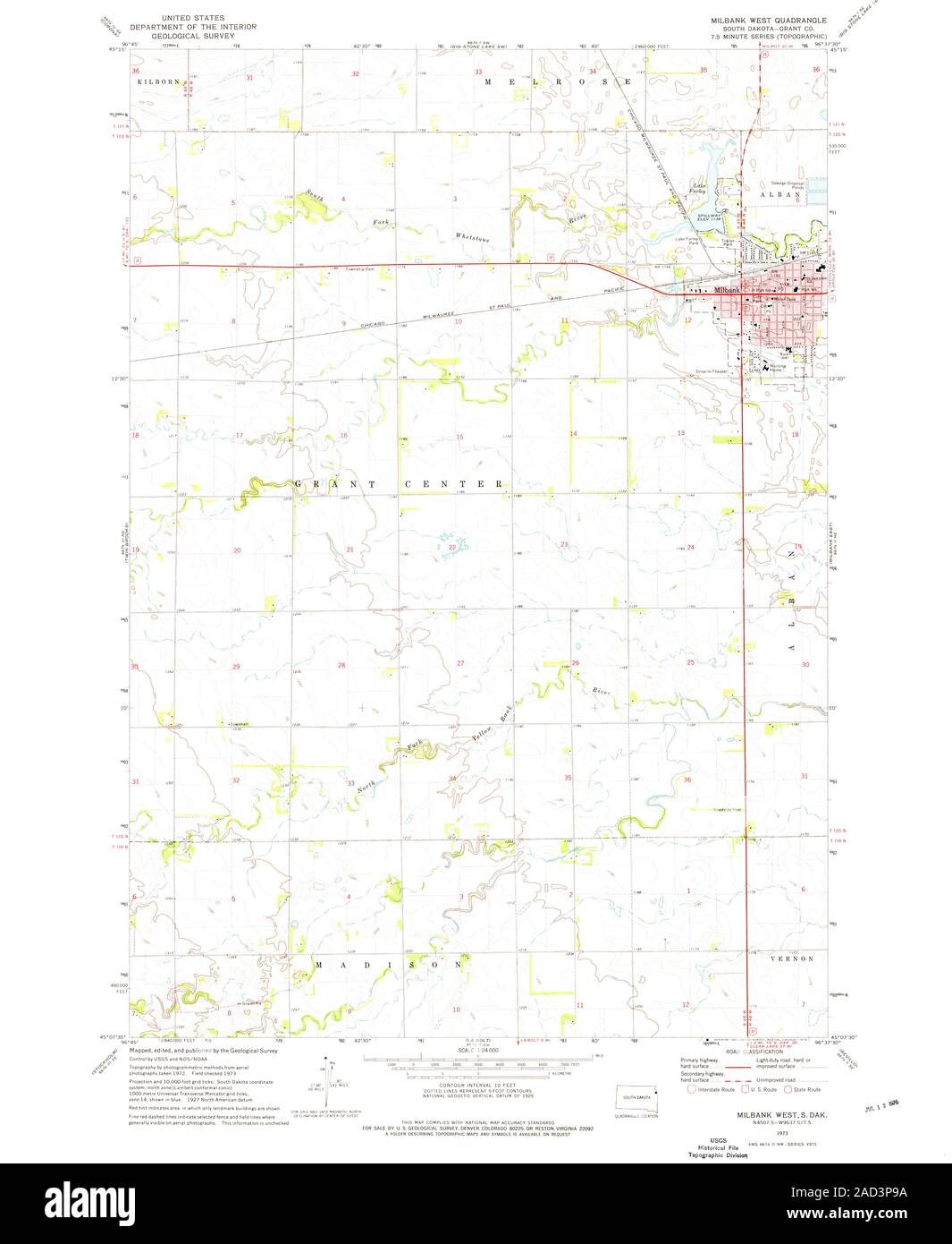 Map of milbank hi-res stock photography and images - Alamy