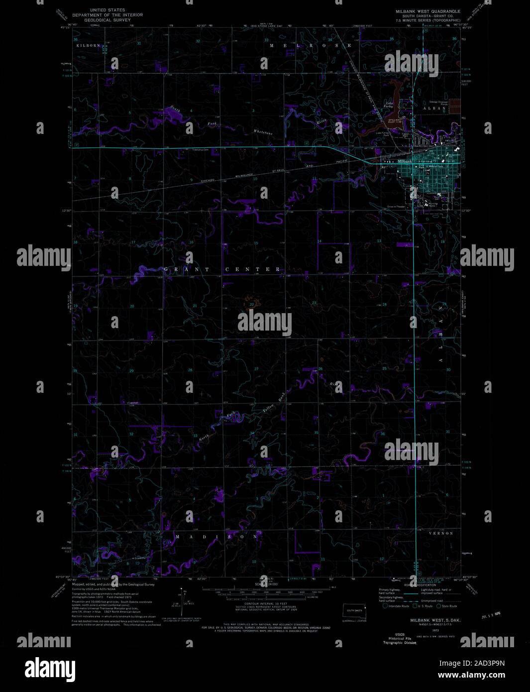 Map of milbank hi-res stock photography and images - Alamy