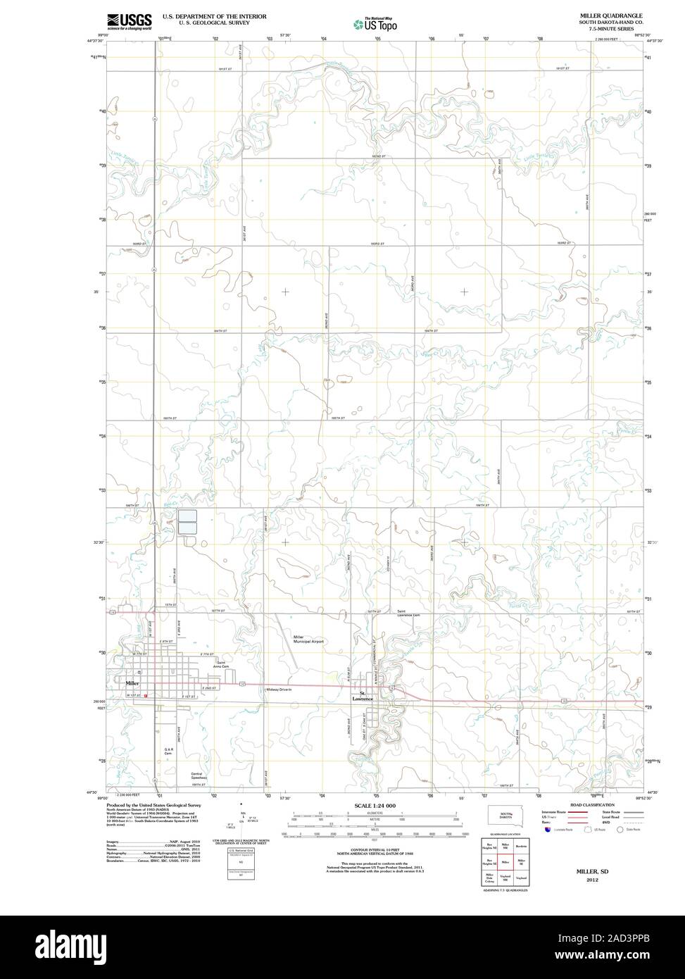 Miller south dakota map Cut Out Stock Images & Pictures - Alamy