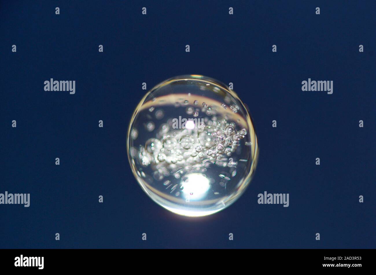 Zeolite crystal growth in space. A bubble formed as a result of a ...