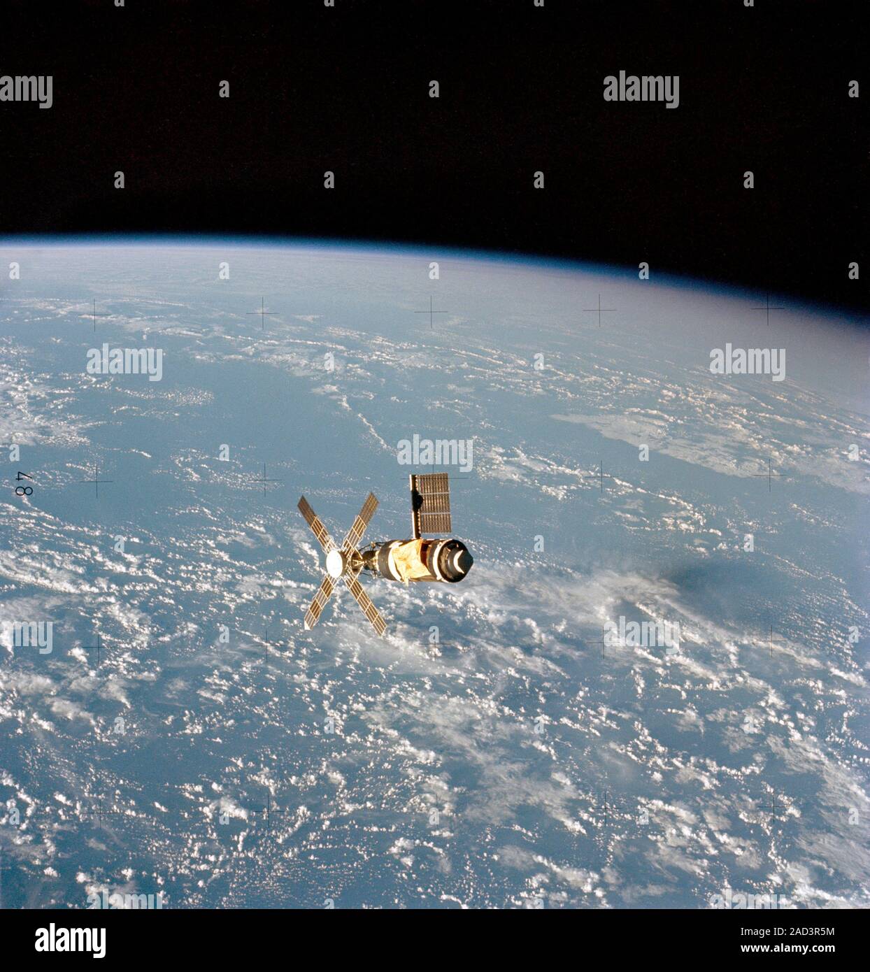 Skylab space station in orbit. View of the Skylab space station in ...