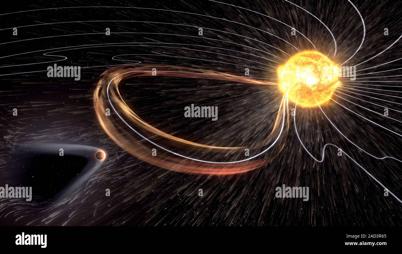 Mars losing its atmosphere. Artist's impression of the atmosphere ...