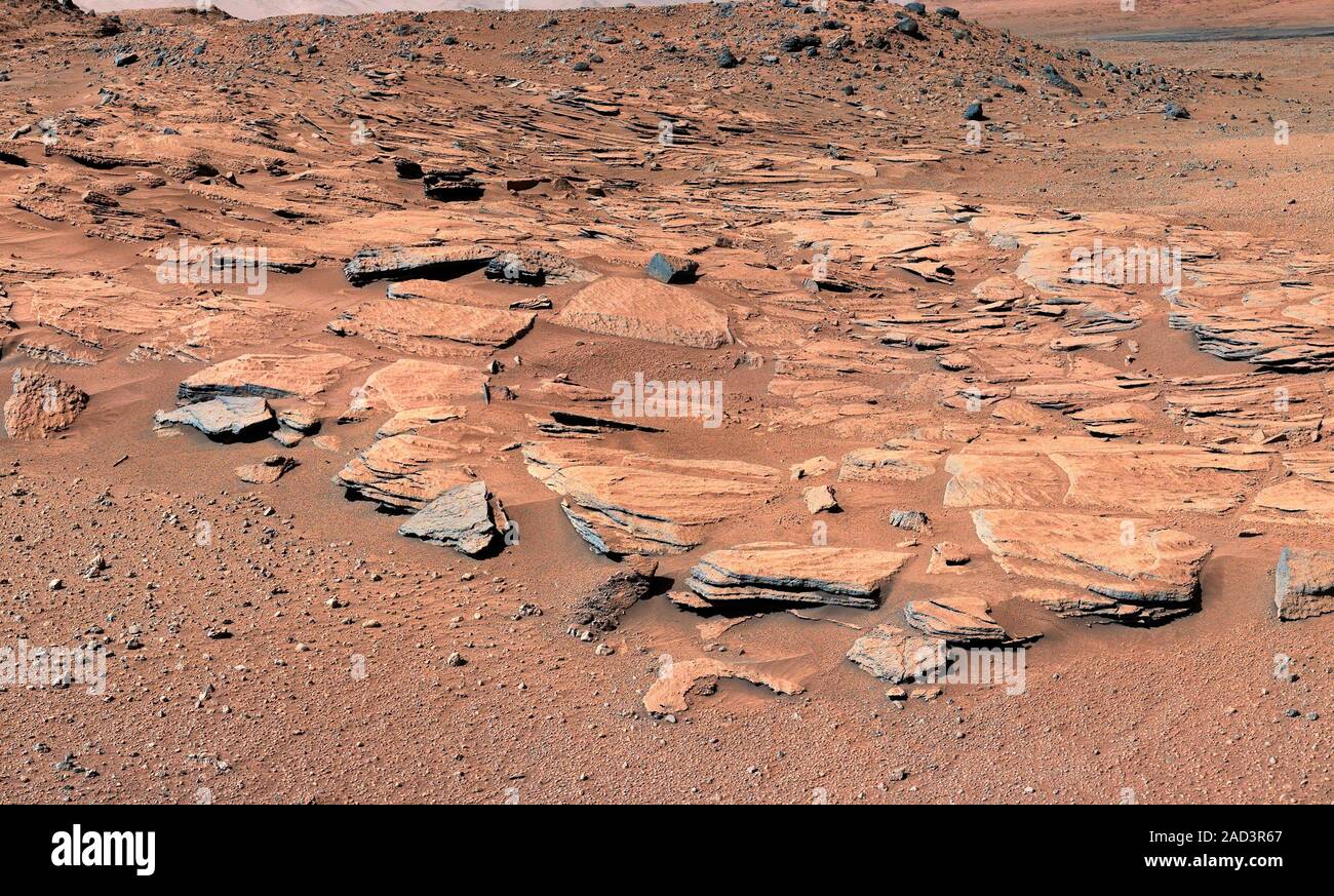 Evidence of water flow on Mars. A view of the surface of Mars taken by ...