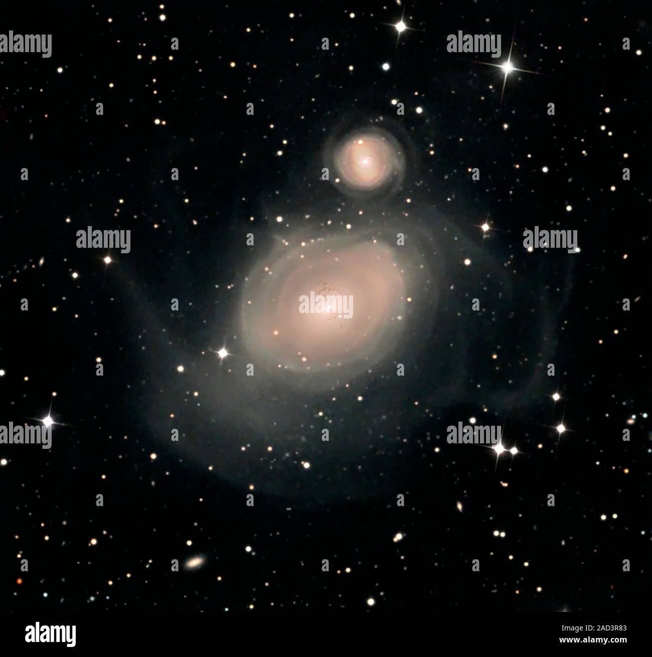 Spiral galaxy NGC 1316, also known as Fornax A. This lenticular galaxy ...