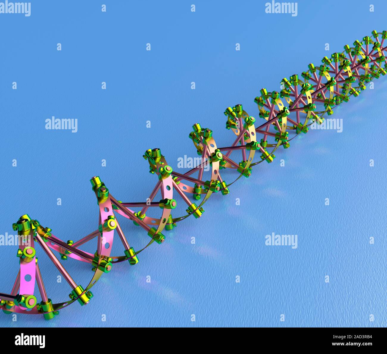 Conceptual image of genetic engineering showing a DNA double helix made ...