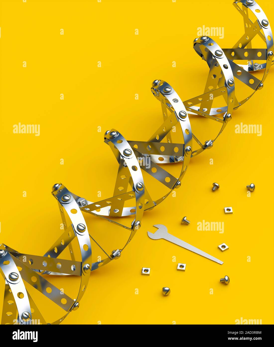 Conceptual image of genetic engineering showing a DNA double helix made ...