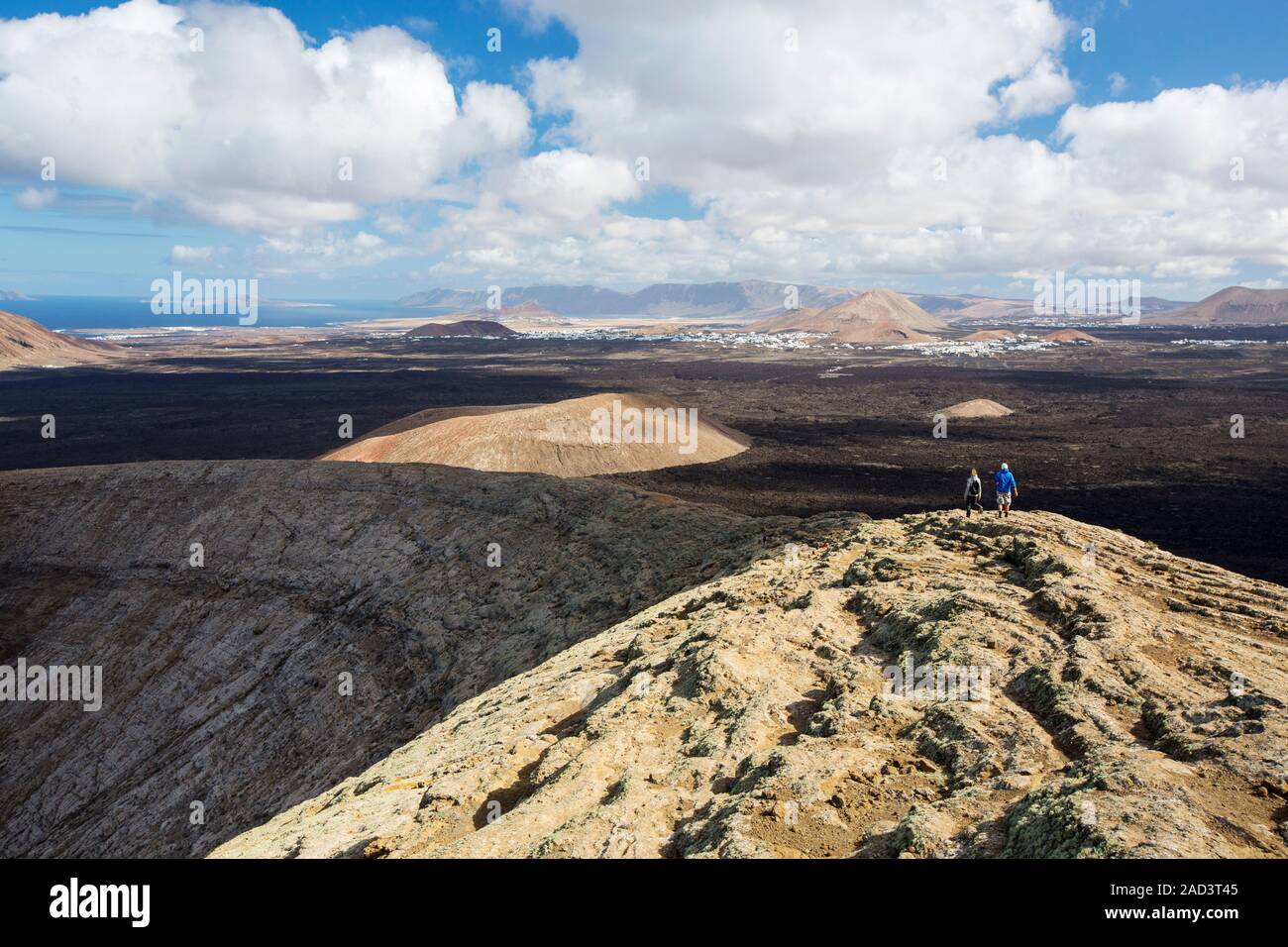 Caldera Blanca, a volcanic cone on Lanzarote from the 18th century ...