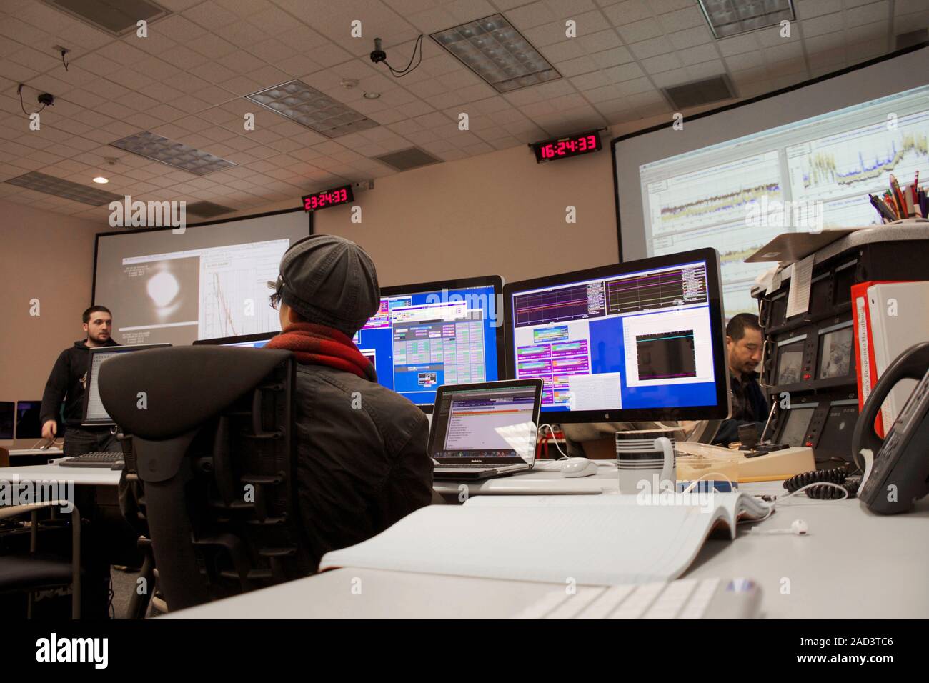 LIGO gravitational wave detector research. Researchers in the control ...