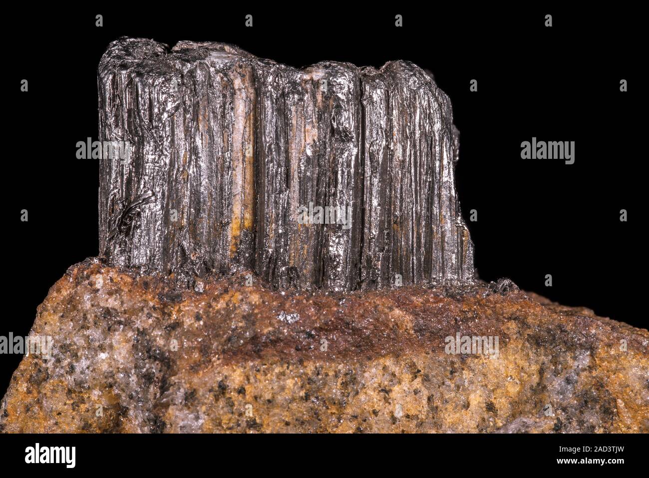 Graphite. Sample of graphite (grey) in its host rock. Graphite is an ...