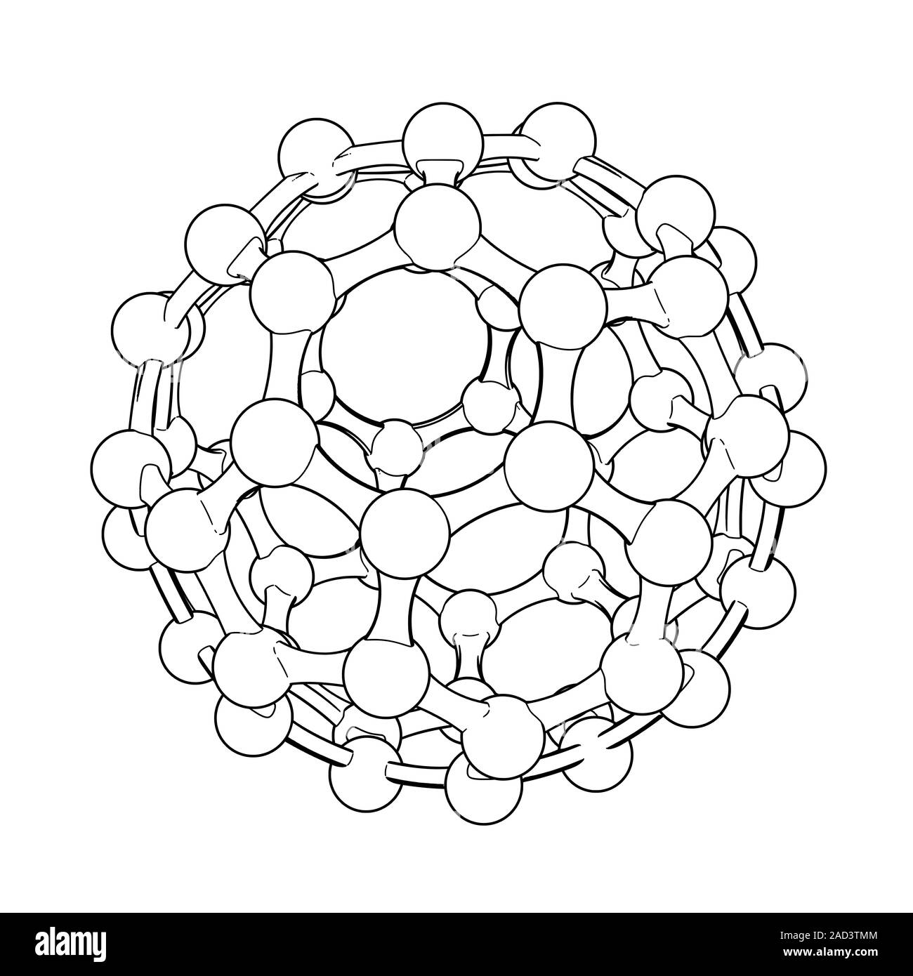 This image may not be used in educational posters Buckminsterfullerene molecule. Computer ...