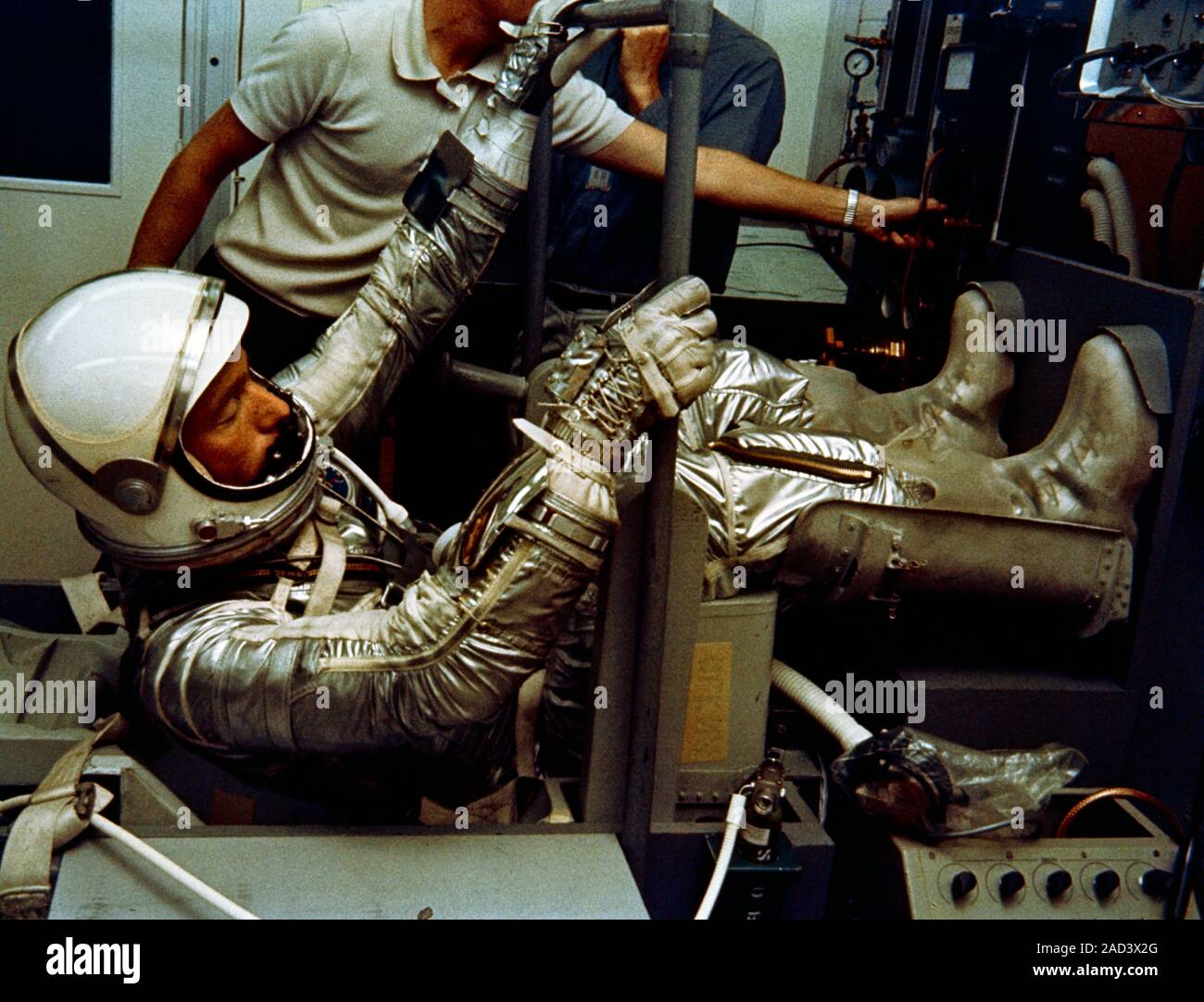 Scott Carpenter, American astronaut, undergoing simulator training for ...
