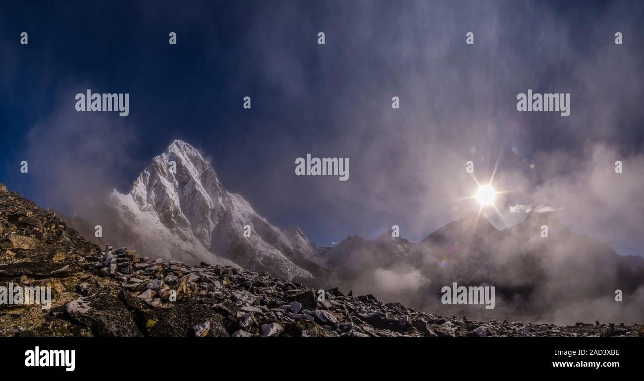 View From Top Of Mount Everest At Night
