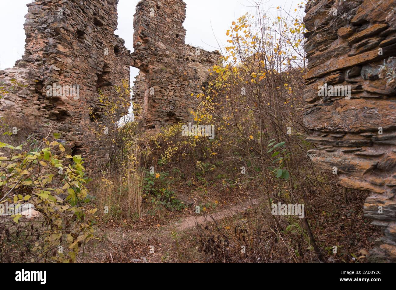 Ancient fortress ruins. Ruins of a medieval fortress Stock Photo - Alamy