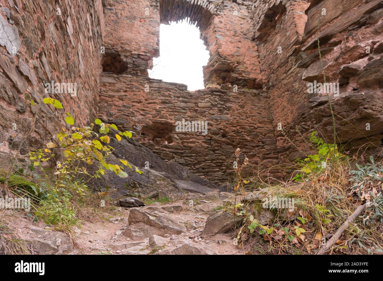 Ancient fortress ruins. Ruins of a medieval fortress Stock Photo - Alamy