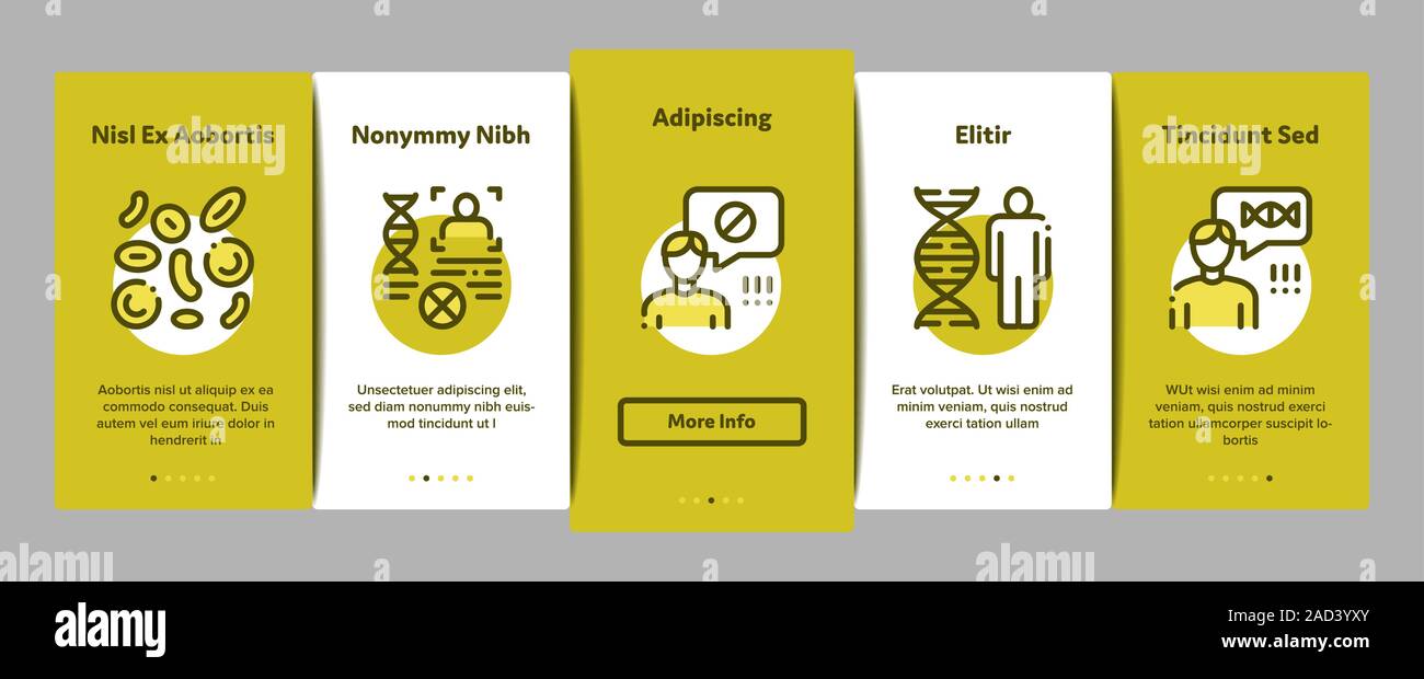 Paternity Test Dna Onboarding Elements Icons Set Vector Stock Vector ...