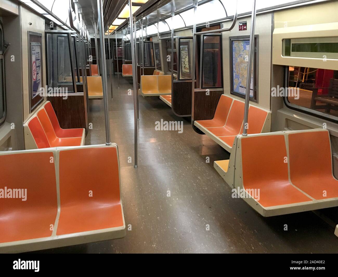 New York City Subway train R44. In service between 1972 - 2010. NYC has ...