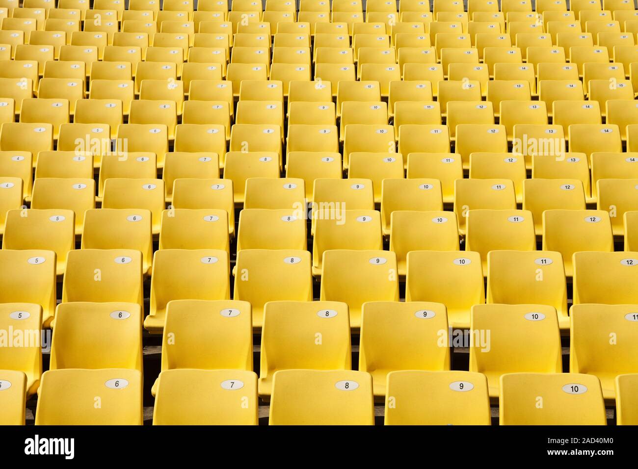 Yellow Seats in the stadium Stock Photo - Alamy