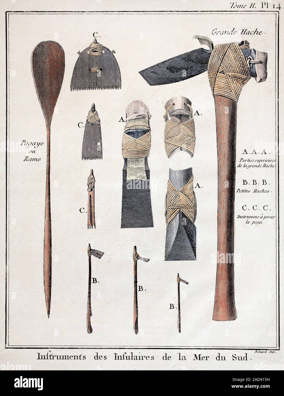 Instruments of the South Sea Islanders" engraved by Robert Benard ...