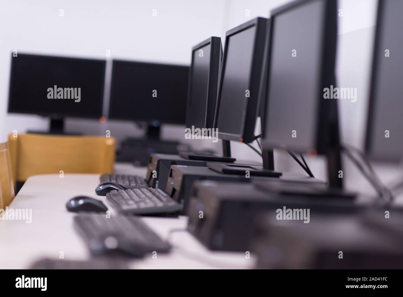 Computer Lab Room Empty Workstation High Resolution Stock Photography ...