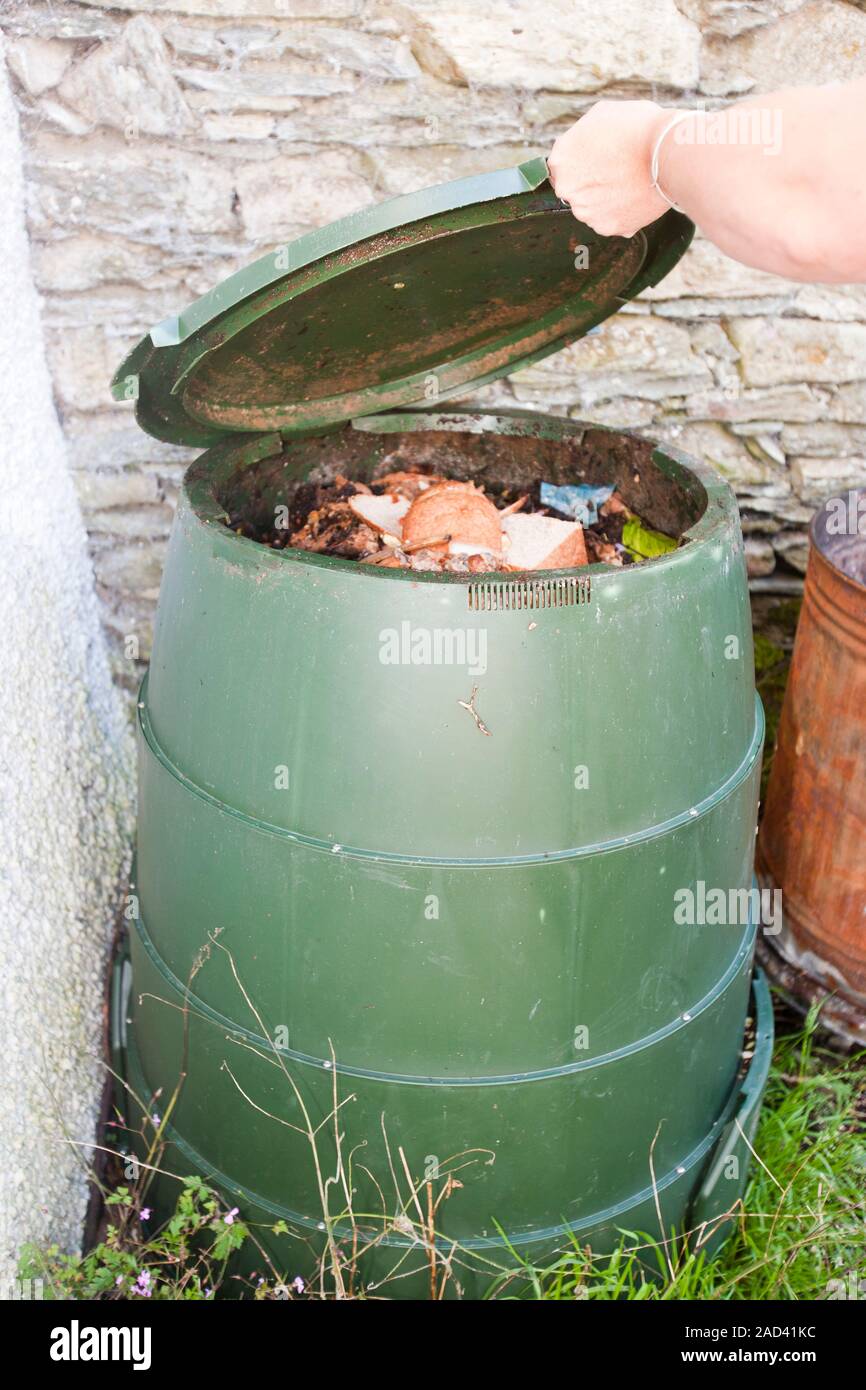 Composting bin. Photographed in Rydal, Lake District, Cumbria, UK Stock ...