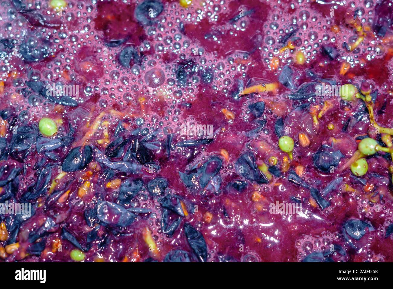 Squeezed grape juice background texture. Preparation of homemade wine ...