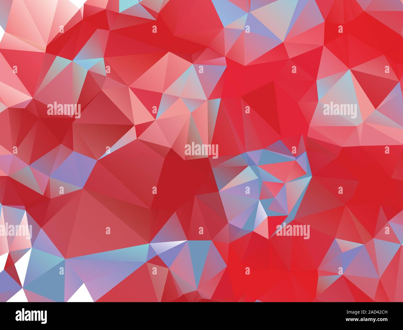 Abstract red and blue geometric background with triangular polygons ...