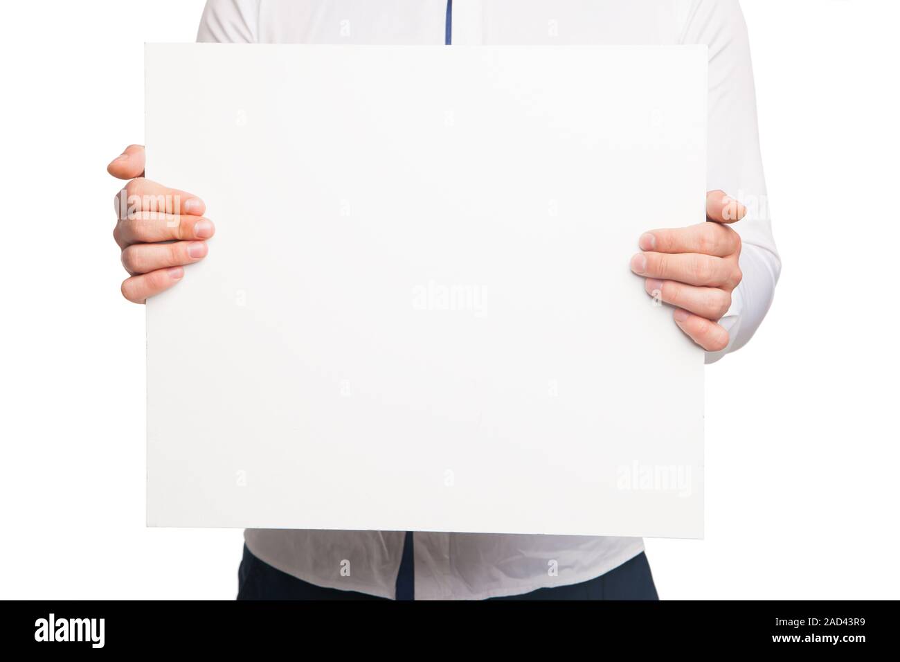 Sign man board hands white poster hi-res stock photography and images ...