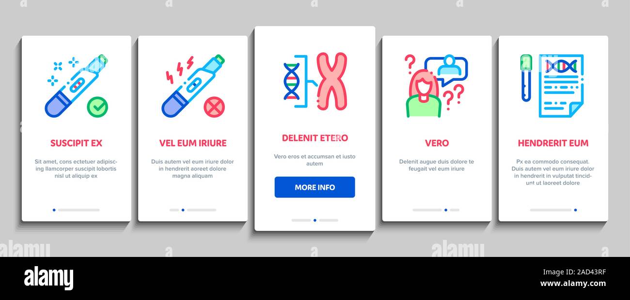 Paternity Test Dna Onboarding Elements Icons Set Vector Stock Vector ...