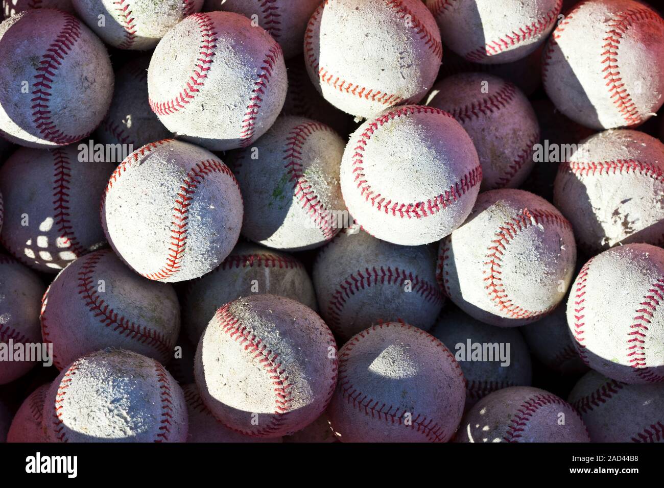 Stack of baseballs. Baseballs background Stock Photo - Alamy