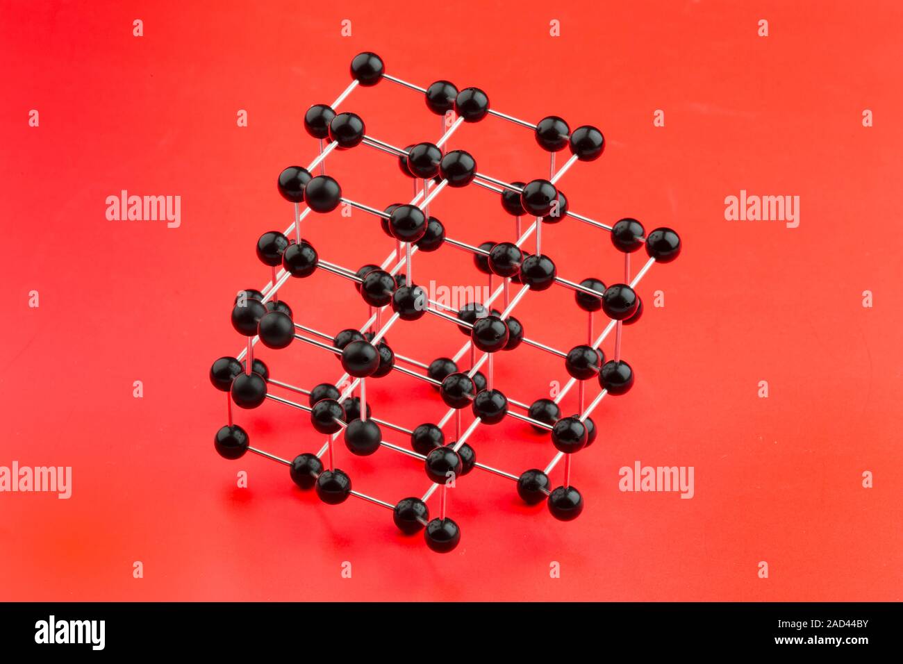 Diamond crystal, molecular model. Diamond is a form of the element ...