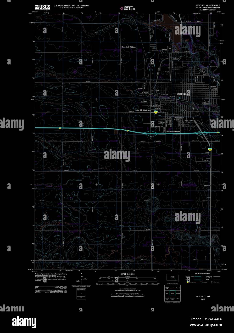 Map of mitchell south dakota hi-res stock photography and images - Alamy
