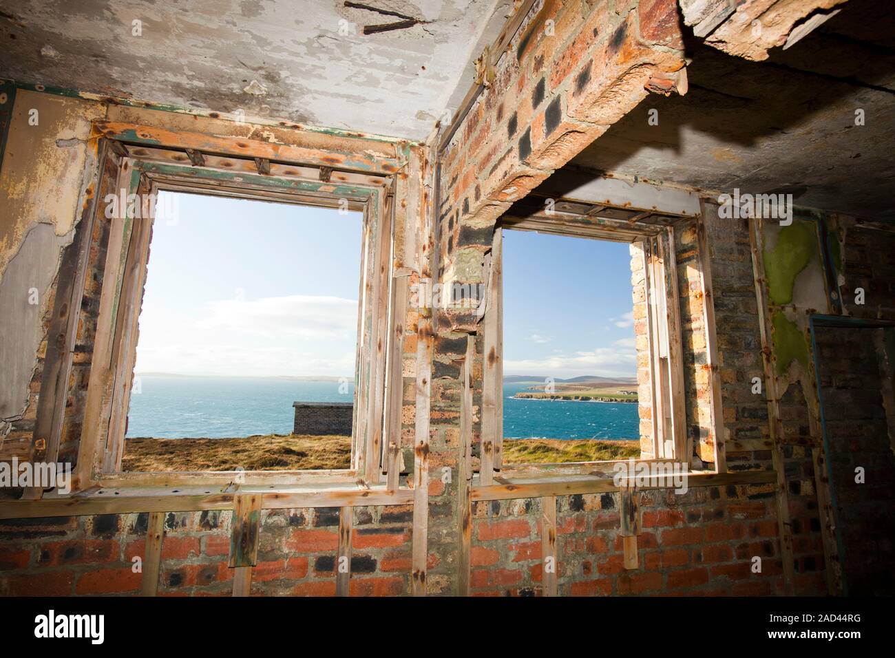 A watch tower for a gun emplacement on the island of Flotta in the ...