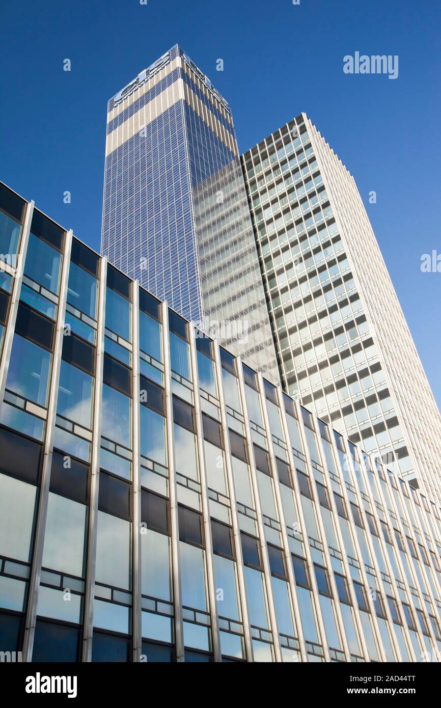 The Cooperative CIS Tower in Manchester, UK. The tower has been covered ...