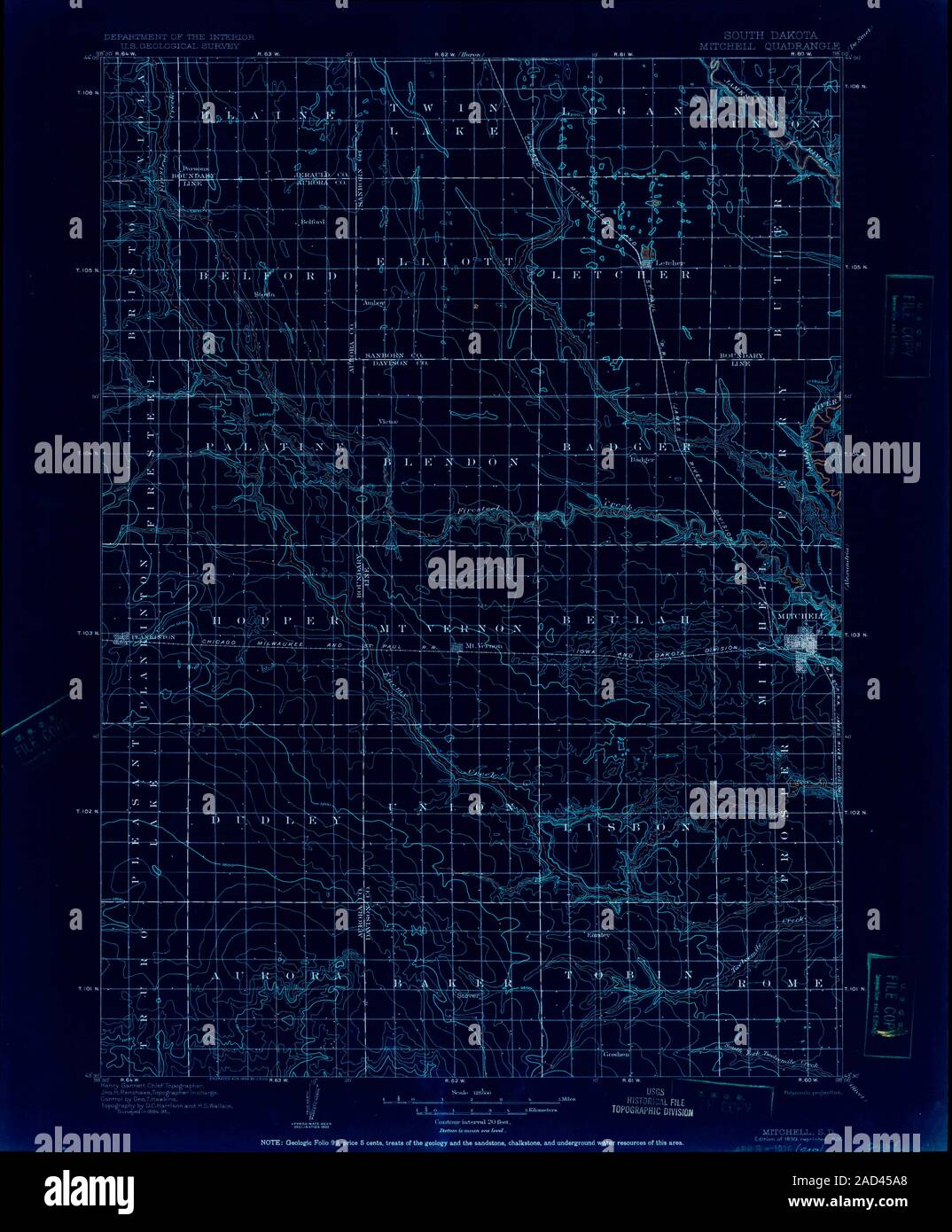 Map of mitchell south dakota hi-res stock photography and images - Alamy