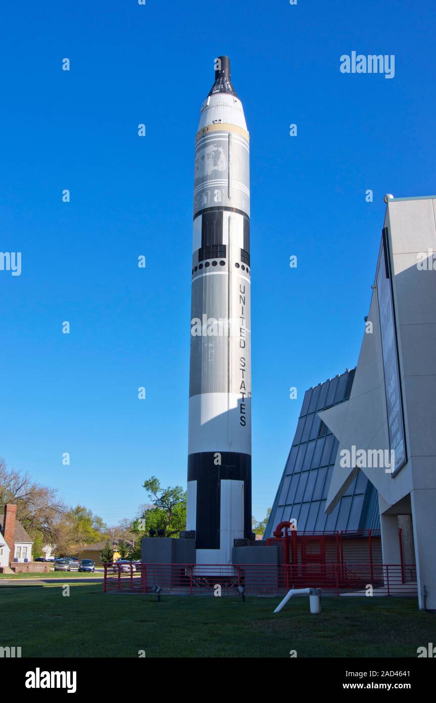 A real Gemini Titan rocket on display outside the Kansas Cosmosphere in ...
