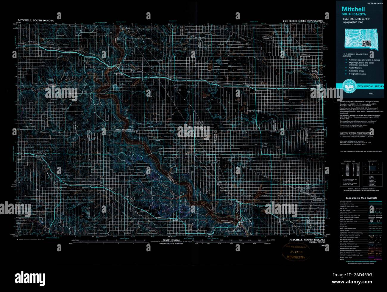 Map of mitchell south dakota hi-res stock photography and images - Alamy