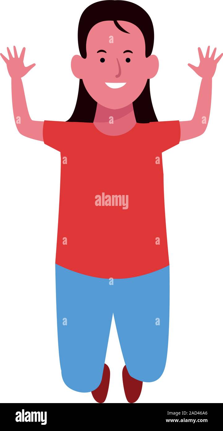 happy girl jumping icon, flat design Stock Vector Image & Art - Alamy