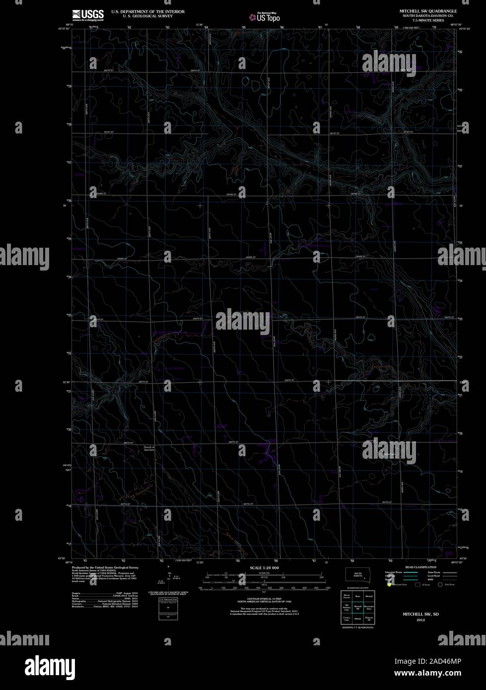 Map of mitchell south dakota hi-res stock photography and images - Alamy