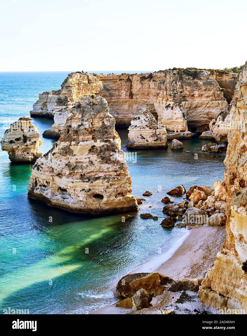 Marinha beach - one of the most famous beaches of Portugal, on the ...