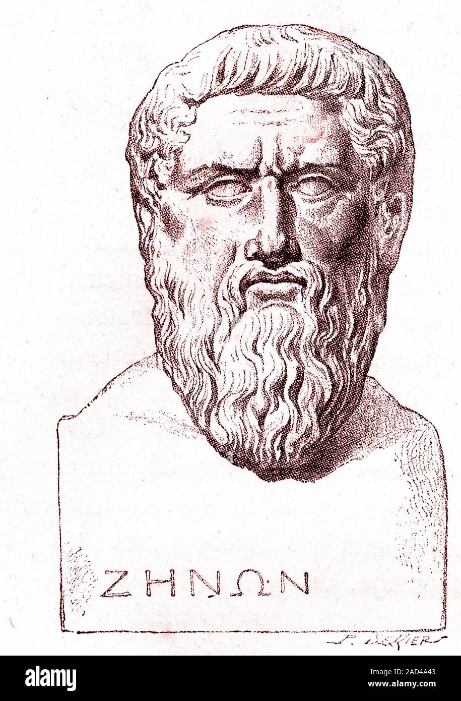 Plato (c.428 BC-c.347 BC). 1888 illustration of a bust of the Ancient ...