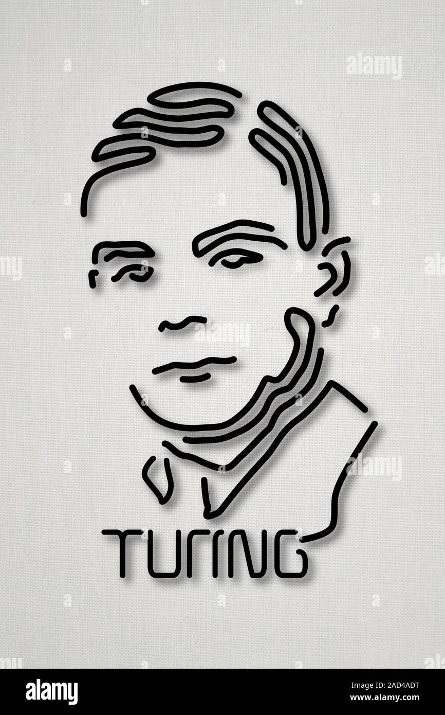 Alan Turing (1912-54). Computer illustration of the British ...