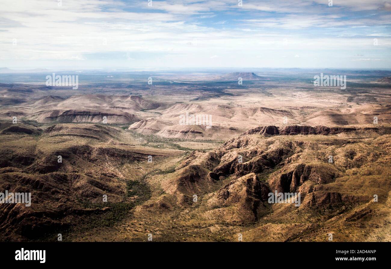 Kimberley mountains. Aerial view of mountain ranges in Kimberley ...