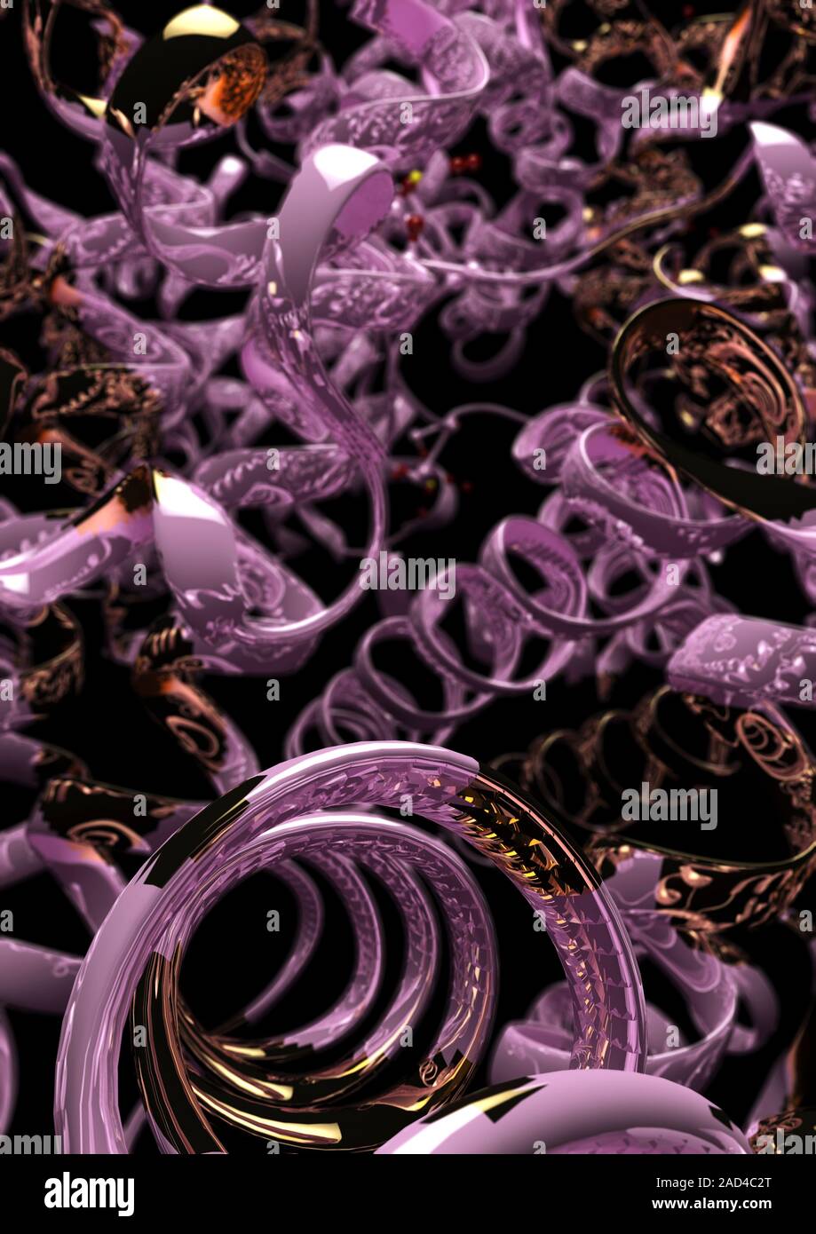 Bovine serum albumin. Computer illustration showing the structure of a ...