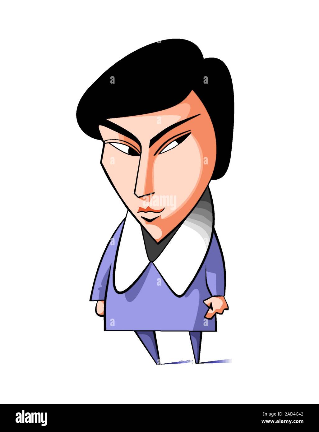 Evariste Galois (1811-1832). Caricature of the French mathematician ...