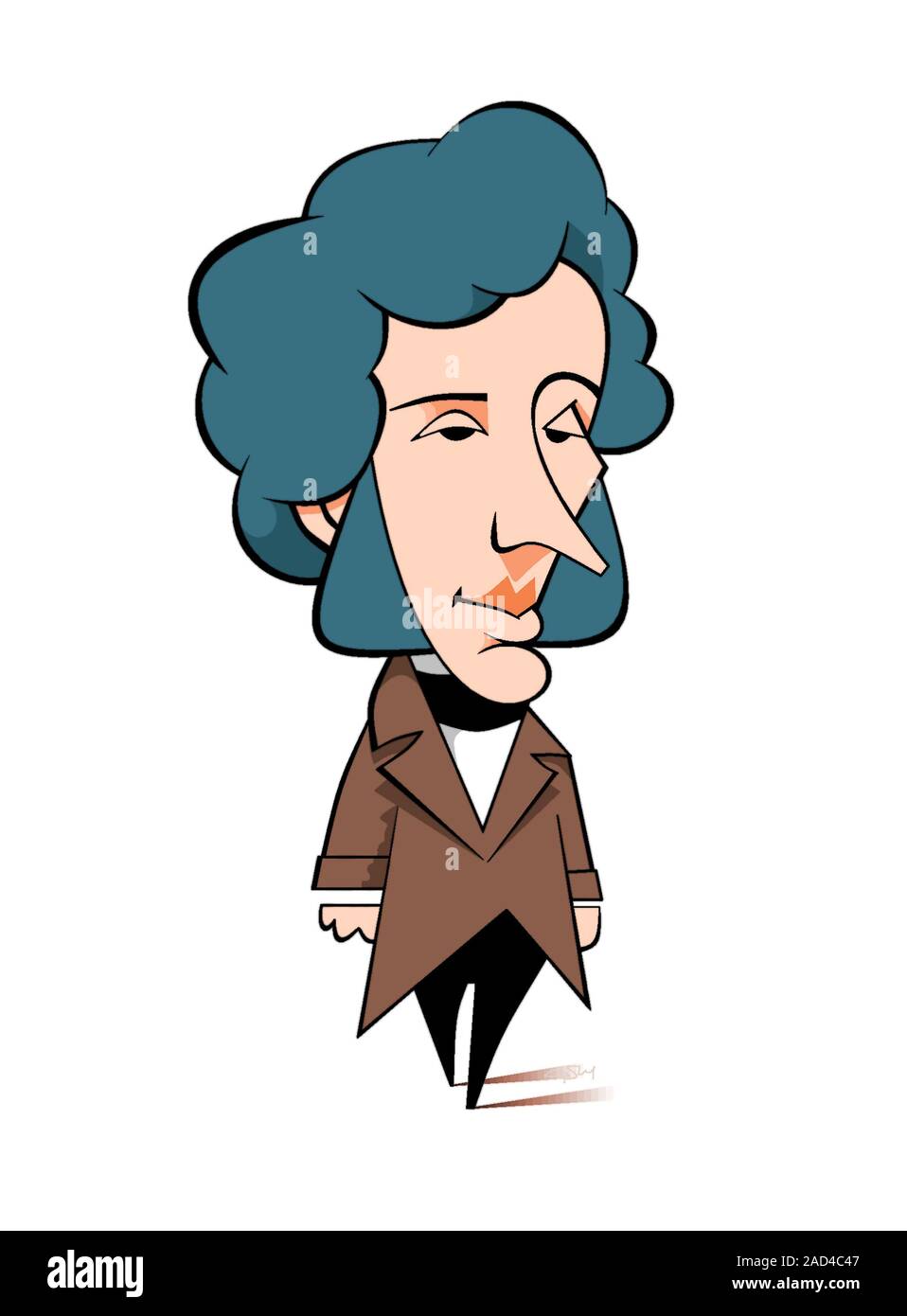 Friedrich Wohler (1800-1882). Caricature of the German chemist ...