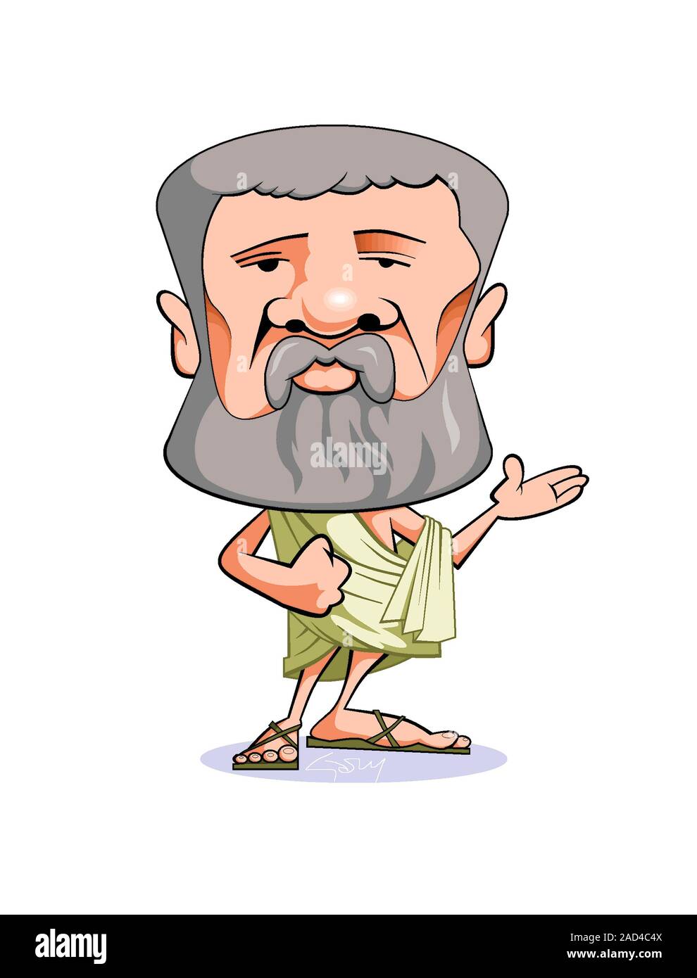 Plato (c.428 BC-c.347 BC). Caricature of the Ancient Greek philosopher ...