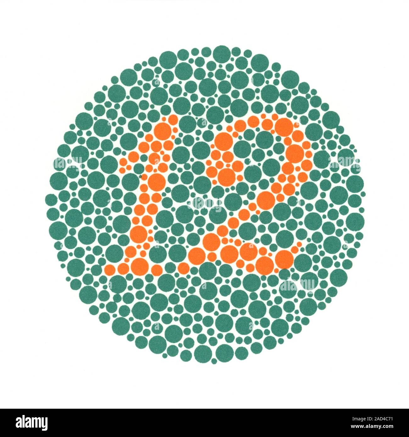 Colour blindness test. Plate 1 of an Ishihara test. Invented by ...