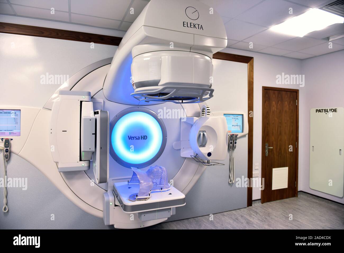 Radiotherapy machine. Close-up of the linear accelerator used in ...